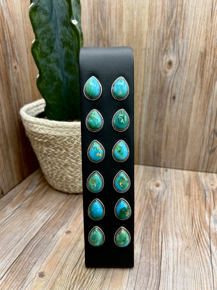 Kingman Turquoise Hardy Pit Stud Earrings – Colbaugh Jewelry